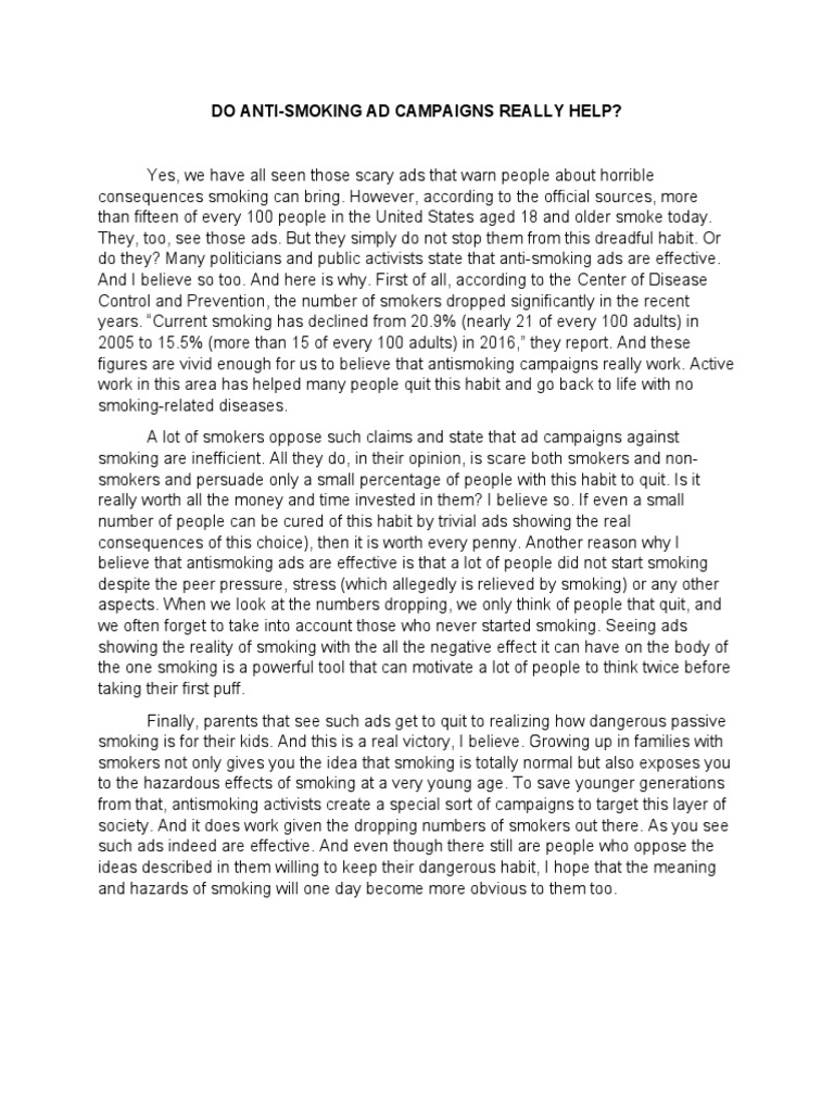 Position Paper | PDF | Homework | Smoking