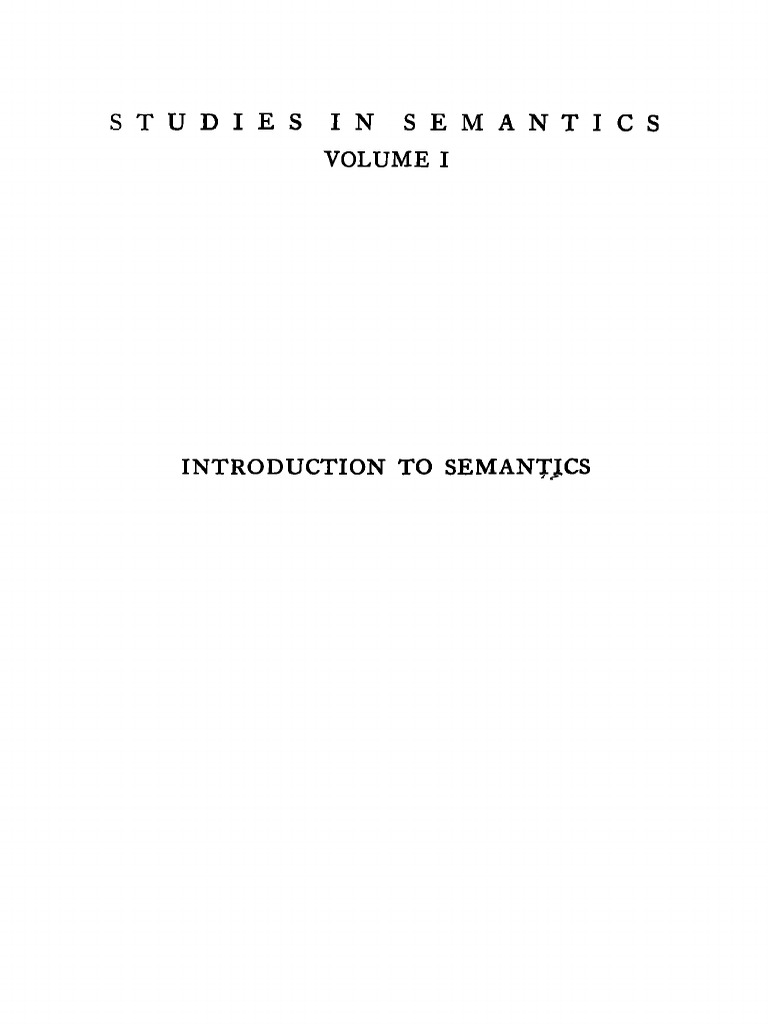 Rudolf Carnap - Introduction To Semantics | PDF