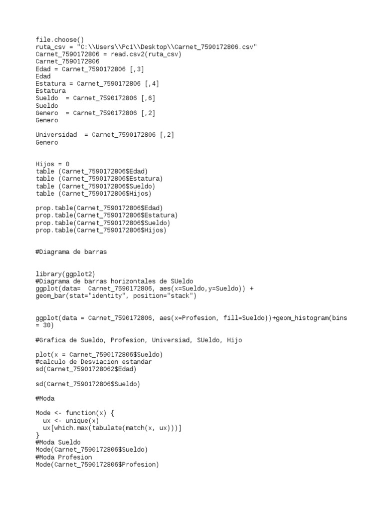 Ejercicio Resuelto en Rstudio | PDF
