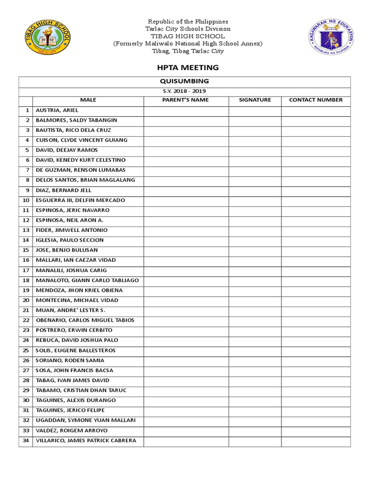 Hpta Attendance | PDF