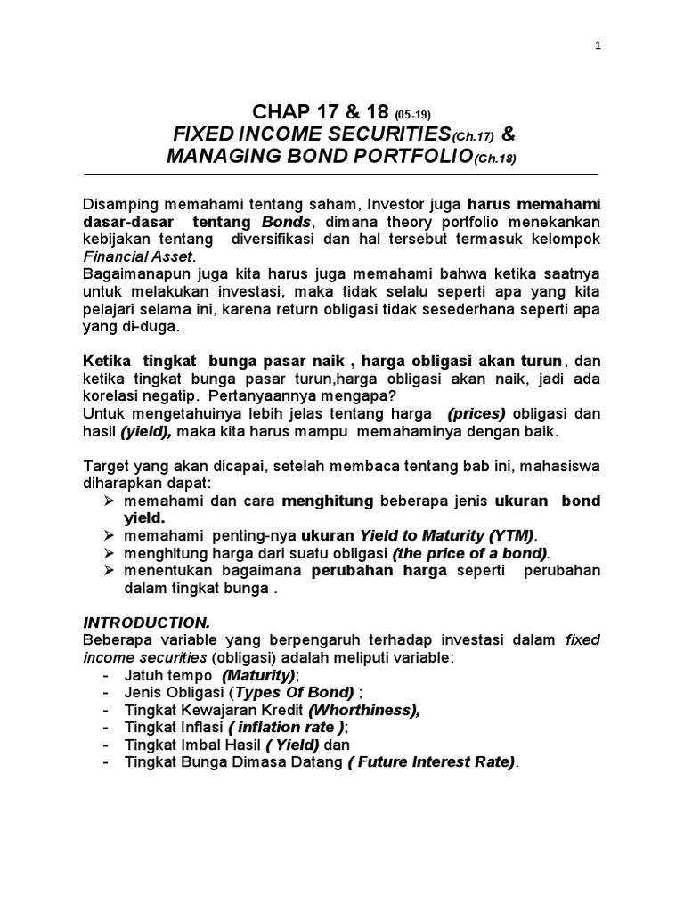 Optimasi Portofolio Obligasi: Memahami Yield dan Suku Bunga | PDF | Bisnis | Hukum