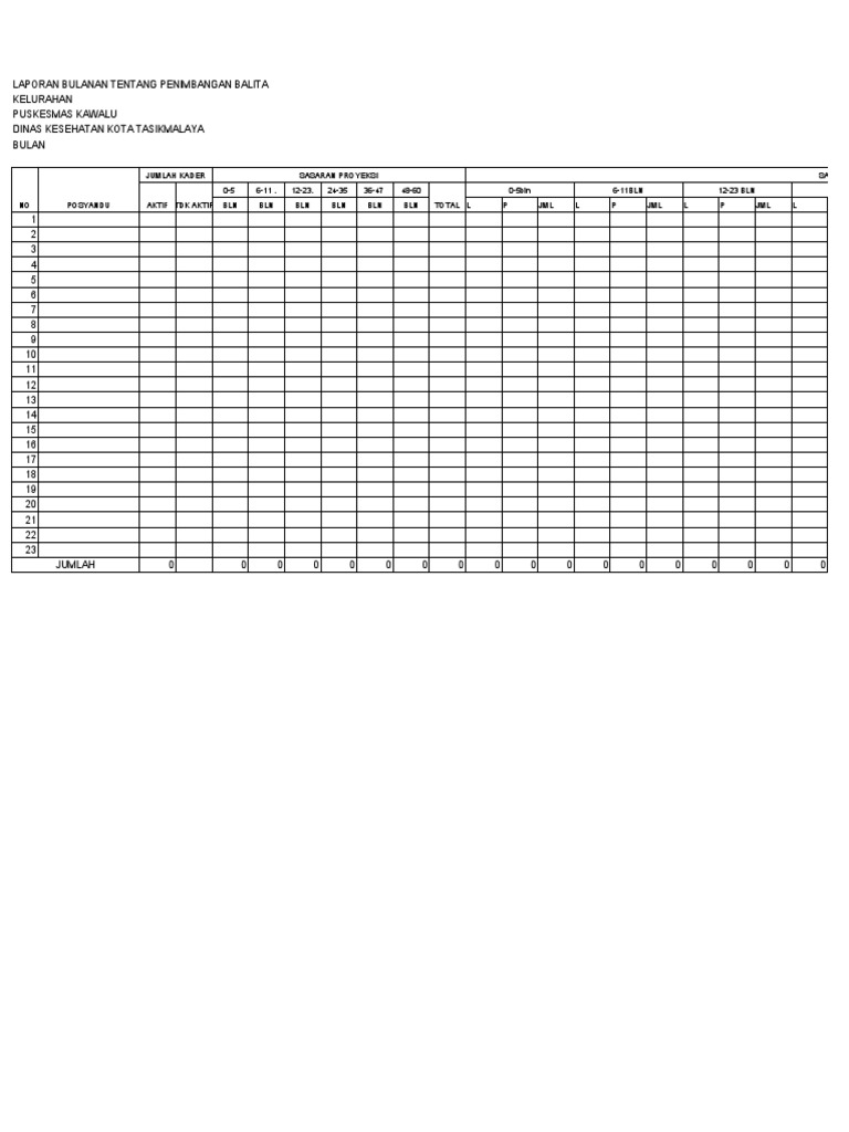 Form Laporan Posyandu | PDF