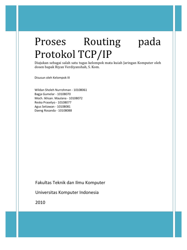 Proses Routing Pada Protokol TCP/IP | PDF