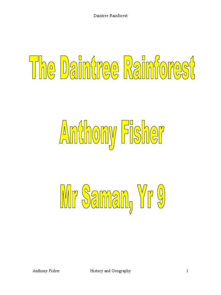 The Daintree Rain Forest | PDF | Habitat | Environmental Conservation