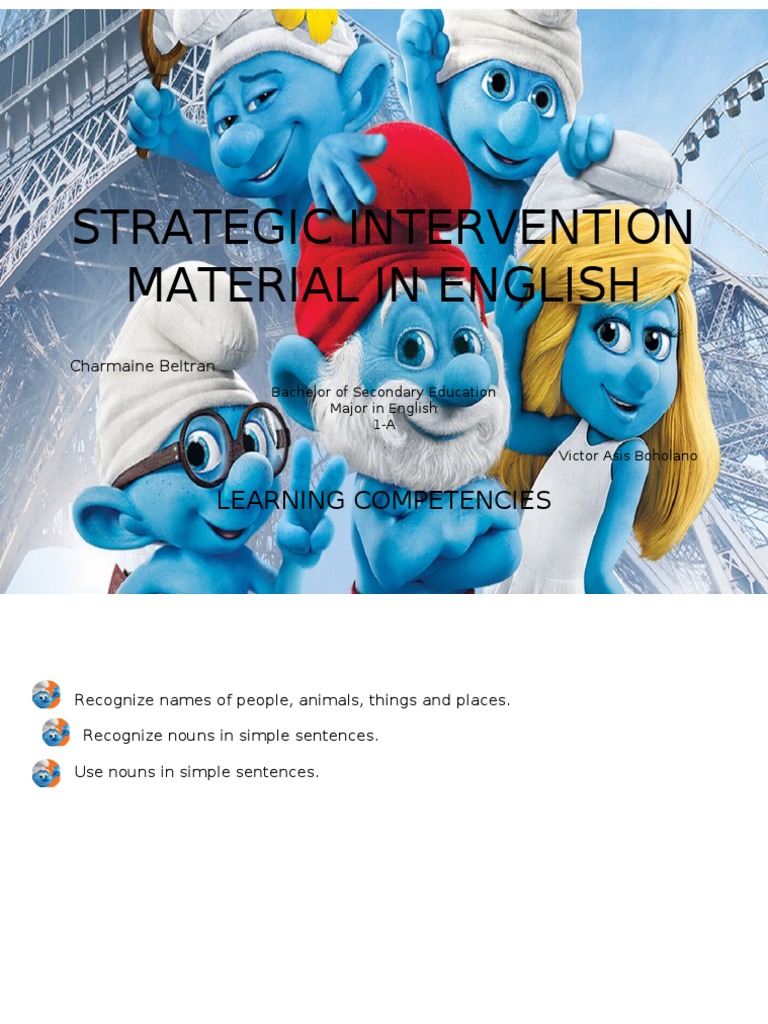Strategic Intervention Material in English | PDF | Part Of Speech | Noun