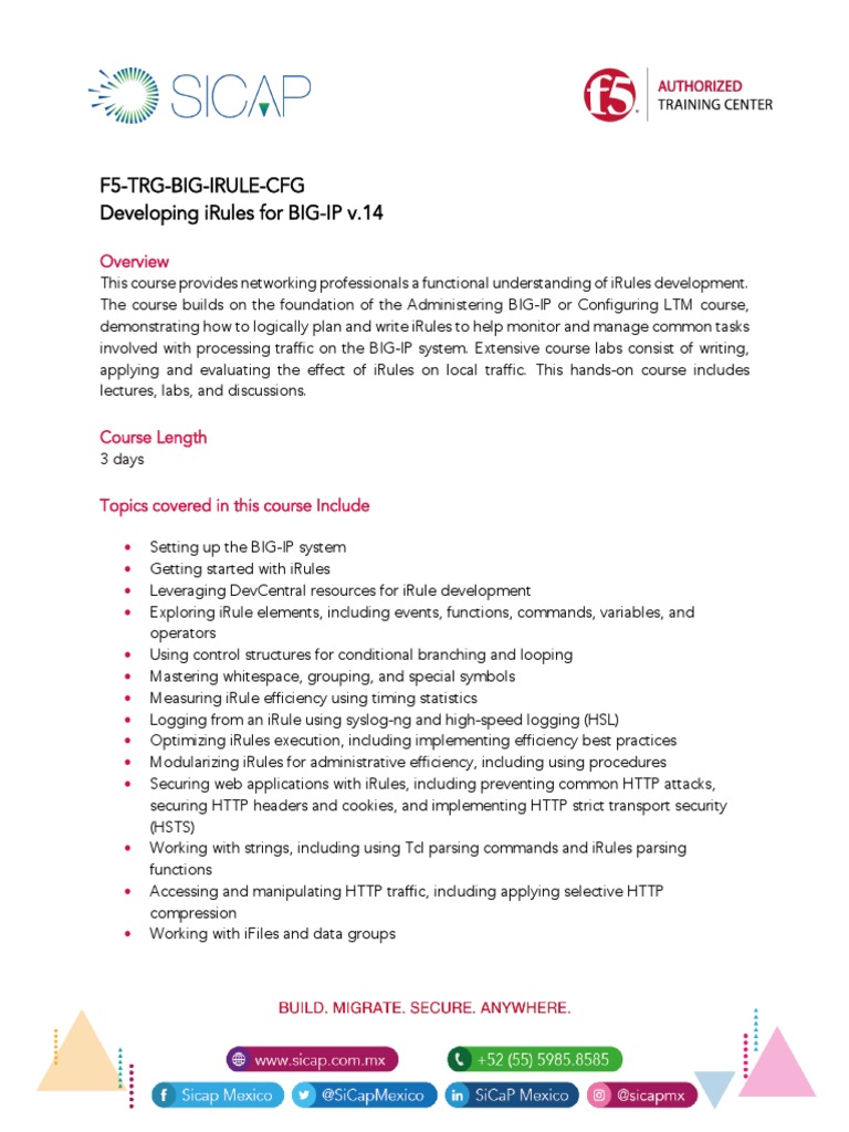 Sicap Developing Irules For BIG-IP F5-TRG-BIG-IRULE-CFG | PDF ...