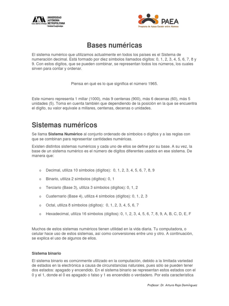 Base Numerica | PDF | Decimal | Notación Matemática