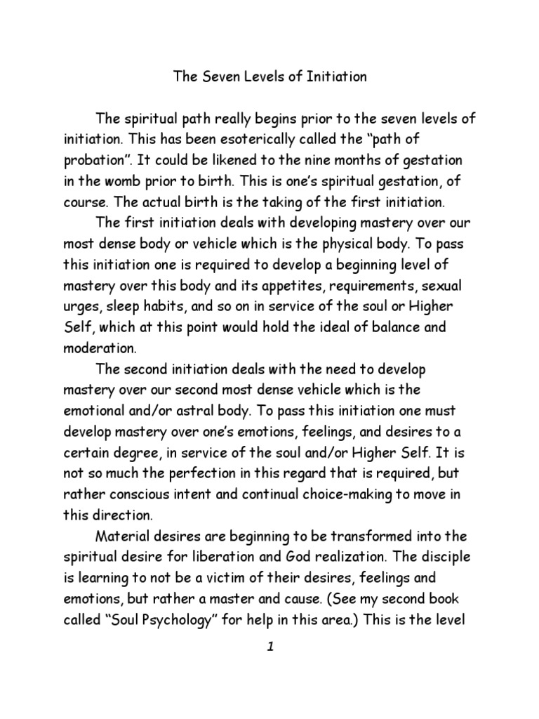 The Seven Levels Initiation PDF | PDF | Ascended Master | Soul