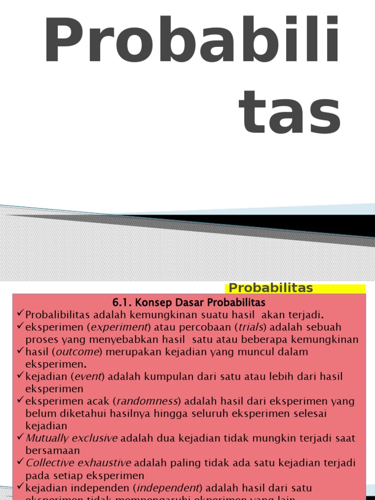 Probabilitas | PDF | Metode & Bahan Ajar