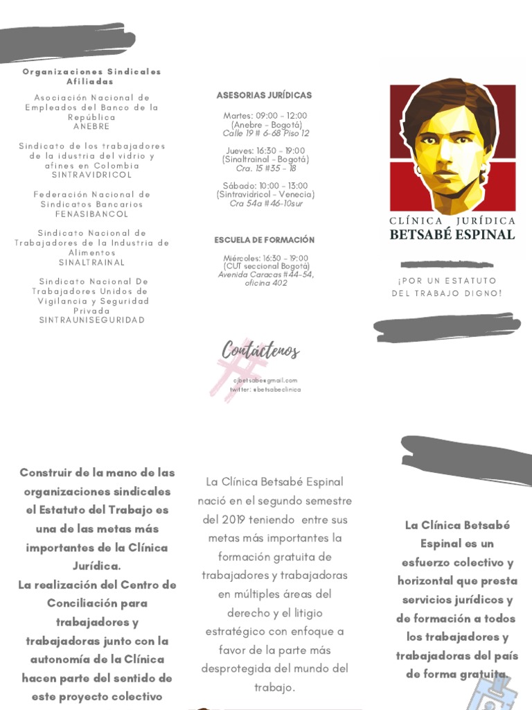 Folleto Betsabé Espinal | PDF | Sindicato | Movimientos sociales