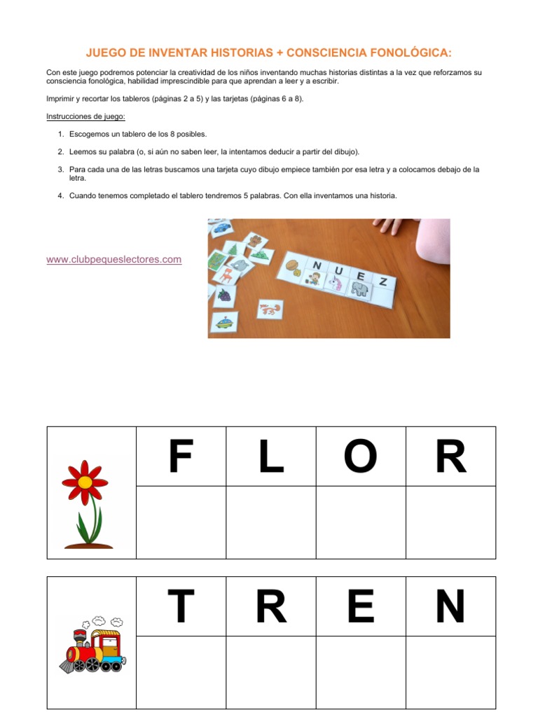 Juego de Historias y Conciencia Fonológica | PDF