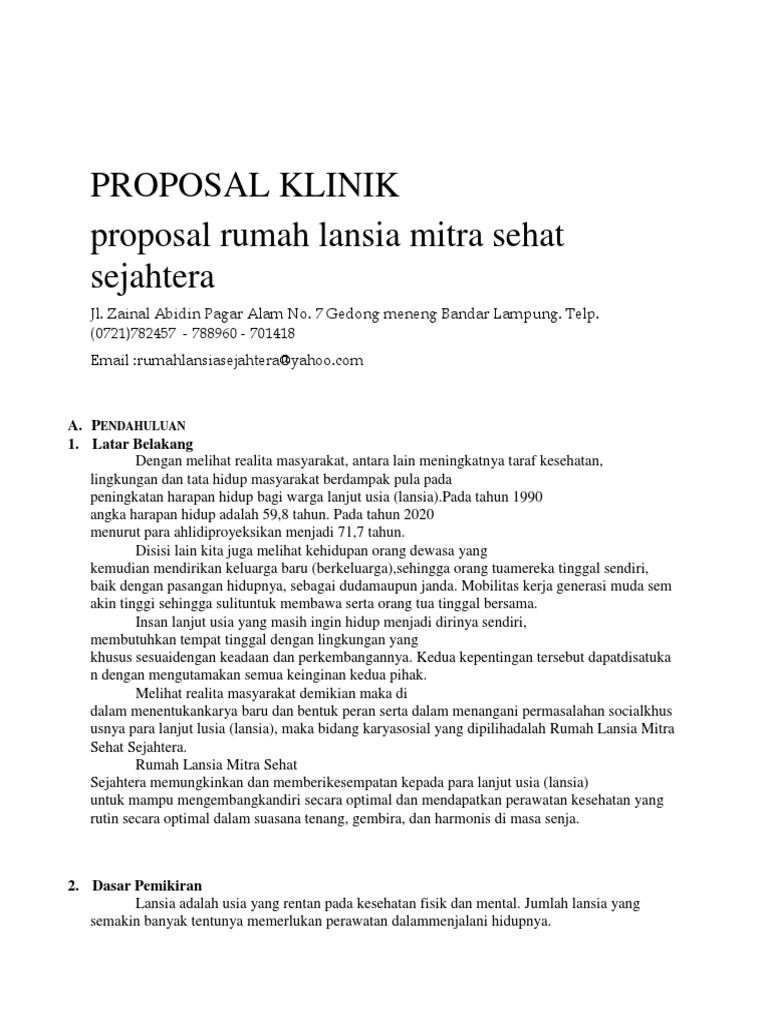 PROPOSAL Klinik | PDF