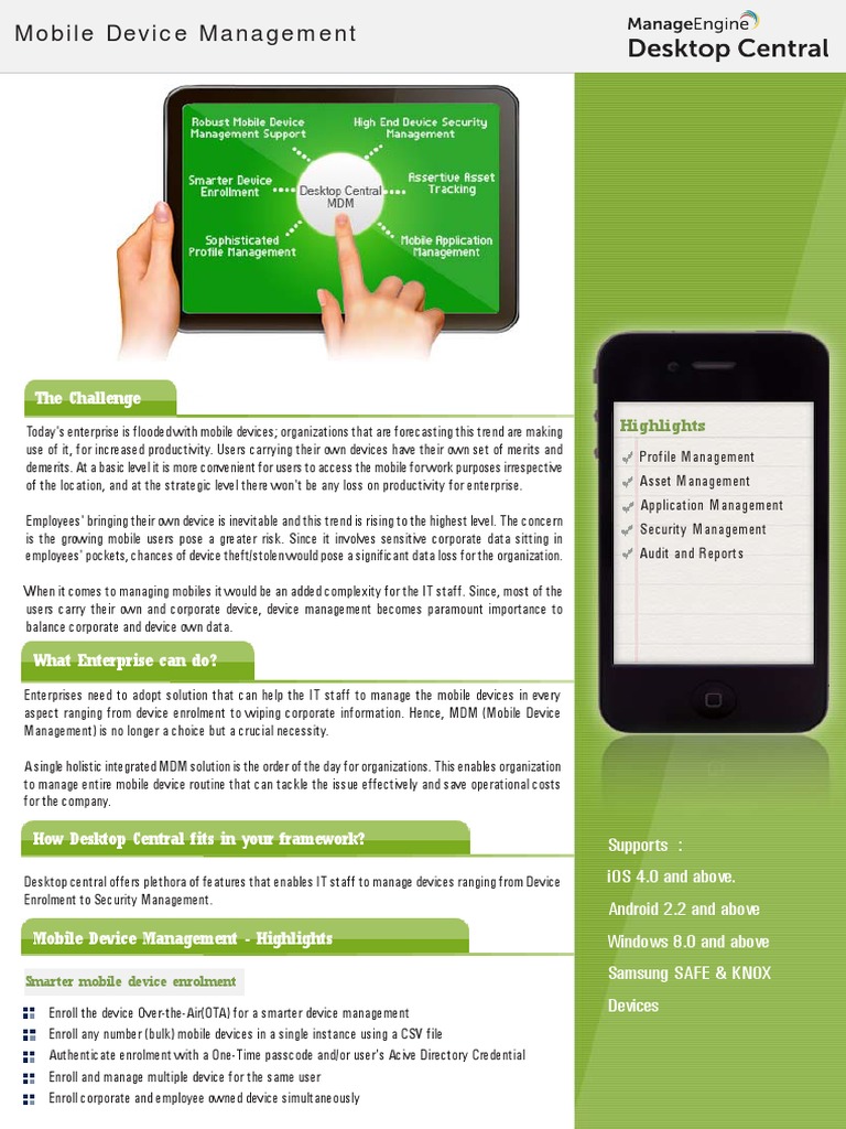 ManageEngine MDM | PDF | Mobile App | Mobile Computers