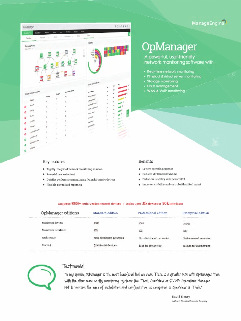 ManageEngine OpManager Brochure | PDF