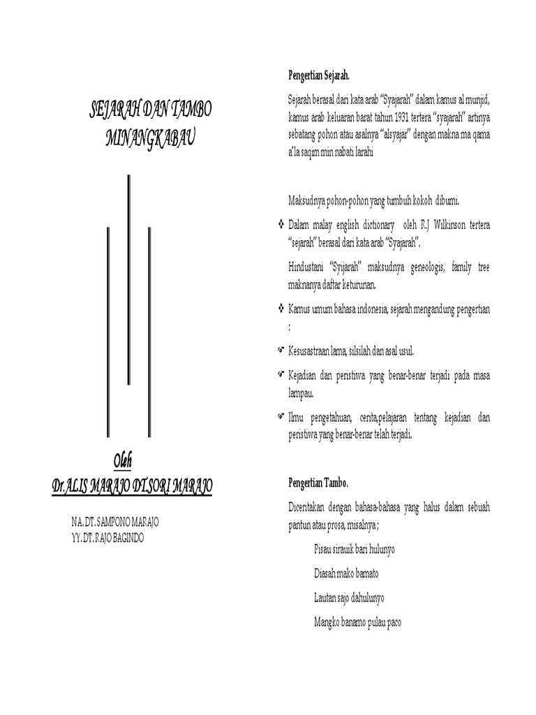 Adoc - Tips - Sejarah Dan Tambo Minangkabau | PDF