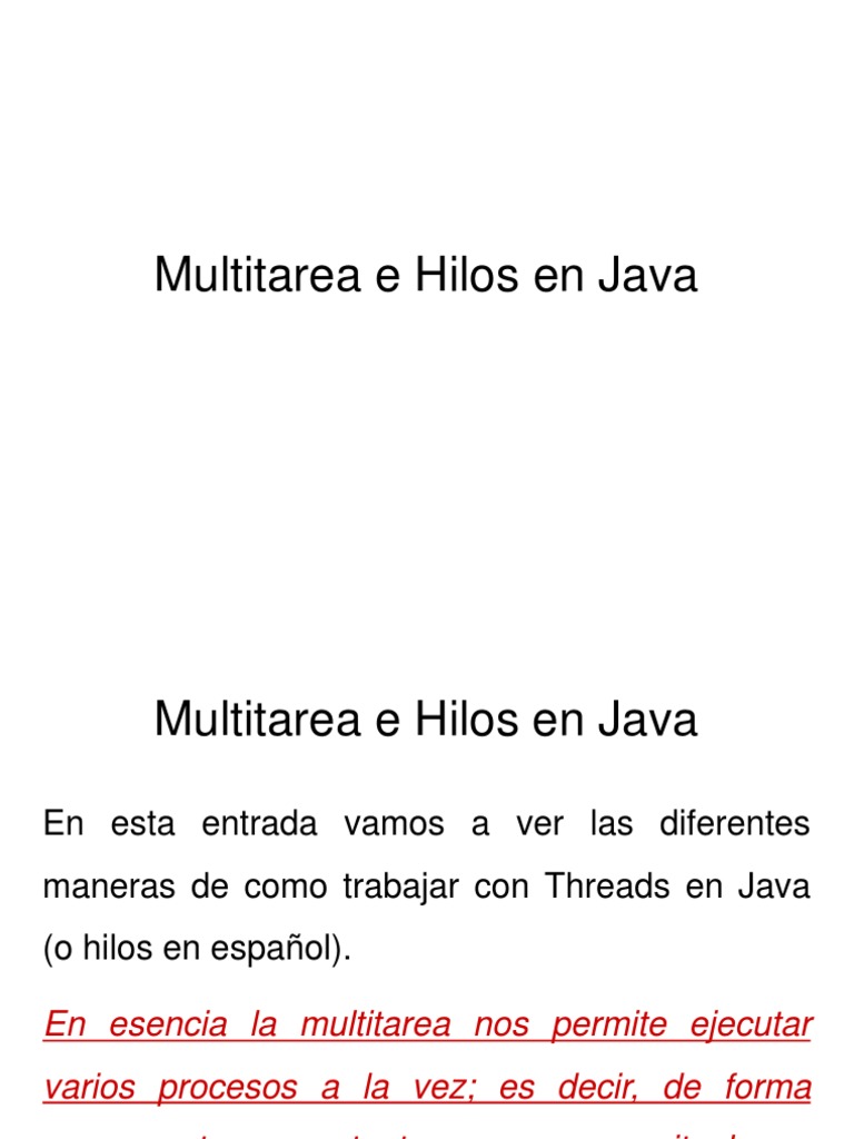 Multitareaehilosenjava 151211185030 | PDF | Java (lenguaje de ...