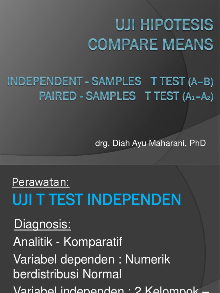 Uji Hipotesis Unpaired Dan Paired T Test | PDF