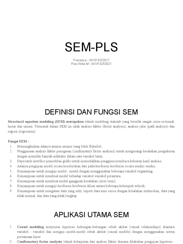 Sem PLS | PDF | Metode & Bahan Ajar | Teknologi & Rekayasa