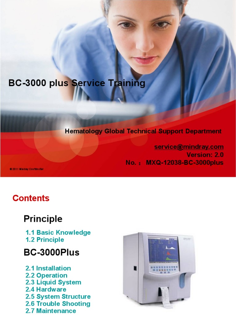 BC-3000 Plus - Service Training - V2.0 - EN | PDF | Red Blood Cell ...