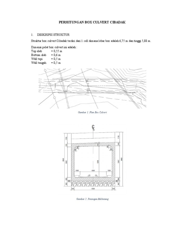 Perhitungan Box Culvert Cibadak | PDF