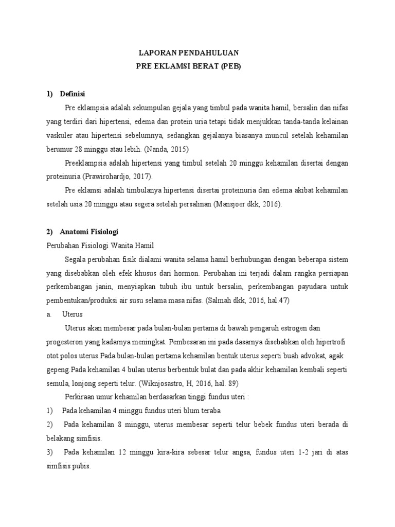 Laporan Pendahuluan Peb | PDF