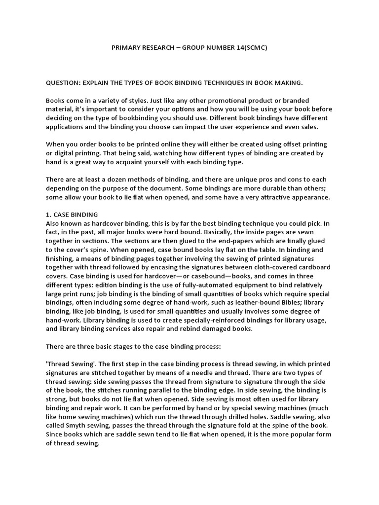 Group 14 - SCMC | PDF | Bookbinding | Adhesive