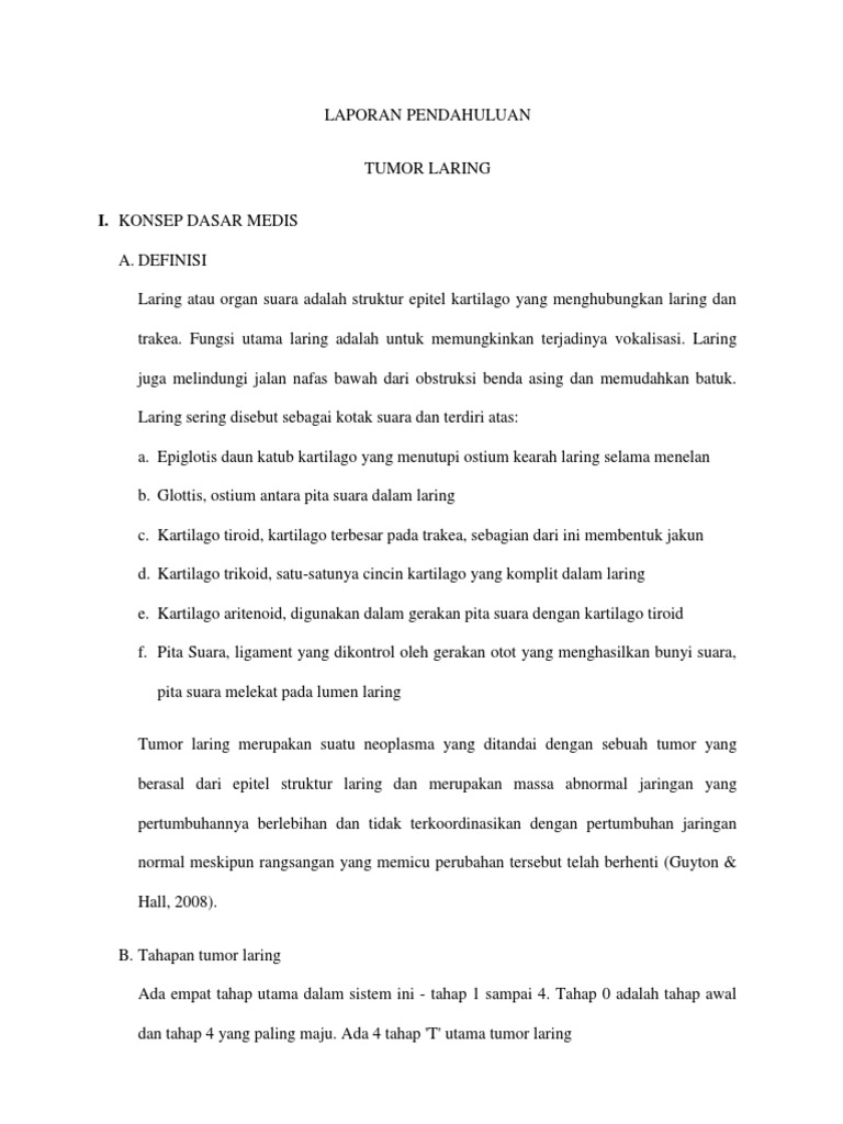 Tumor Laring: Diagnosis dan Penanganan | PDF