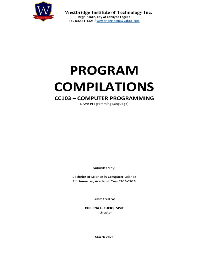 CC103 project-BSCS | PDF | Control Flow | Boolean Data Type