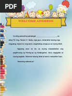 Welcome Address Tagalog | PDF