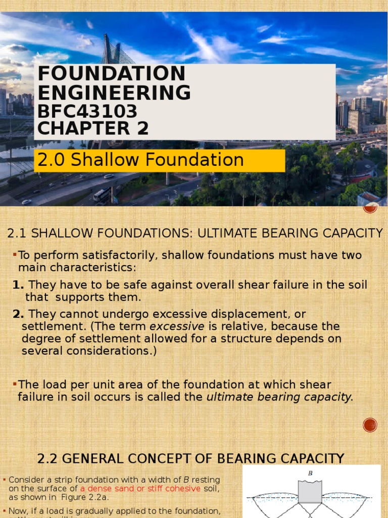 Chapter 2 Shallow Foundation | PDF | Geotechnical Engineering | Applied ...