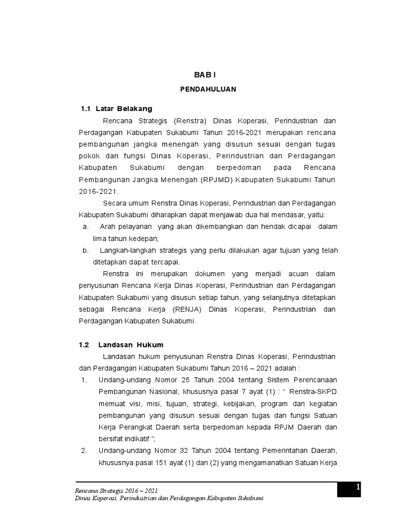 Contoh Renstra | PDF