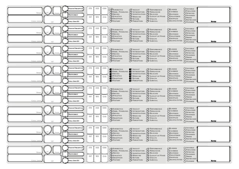 Character Stat Sheets and Ability Scores | PDF