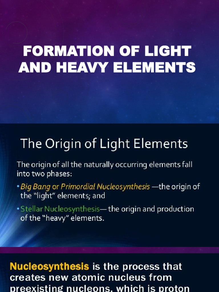 Light and Heavy Elements | PDF