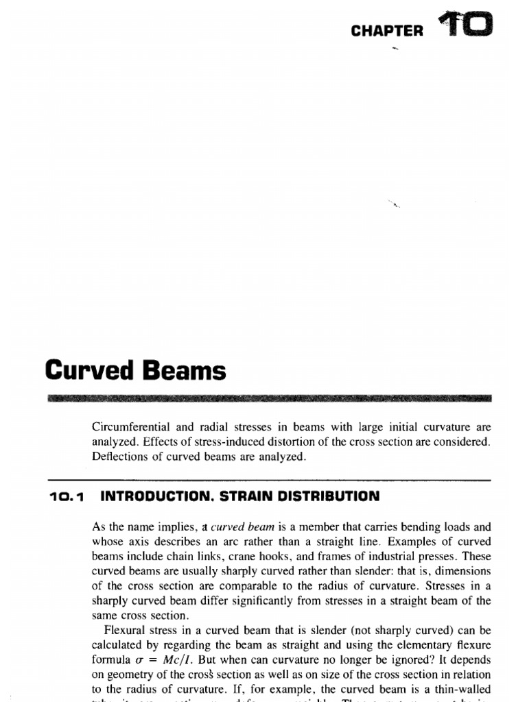 Curved Beam Stress Analysis | PDF | Bending | Beam (Structure)