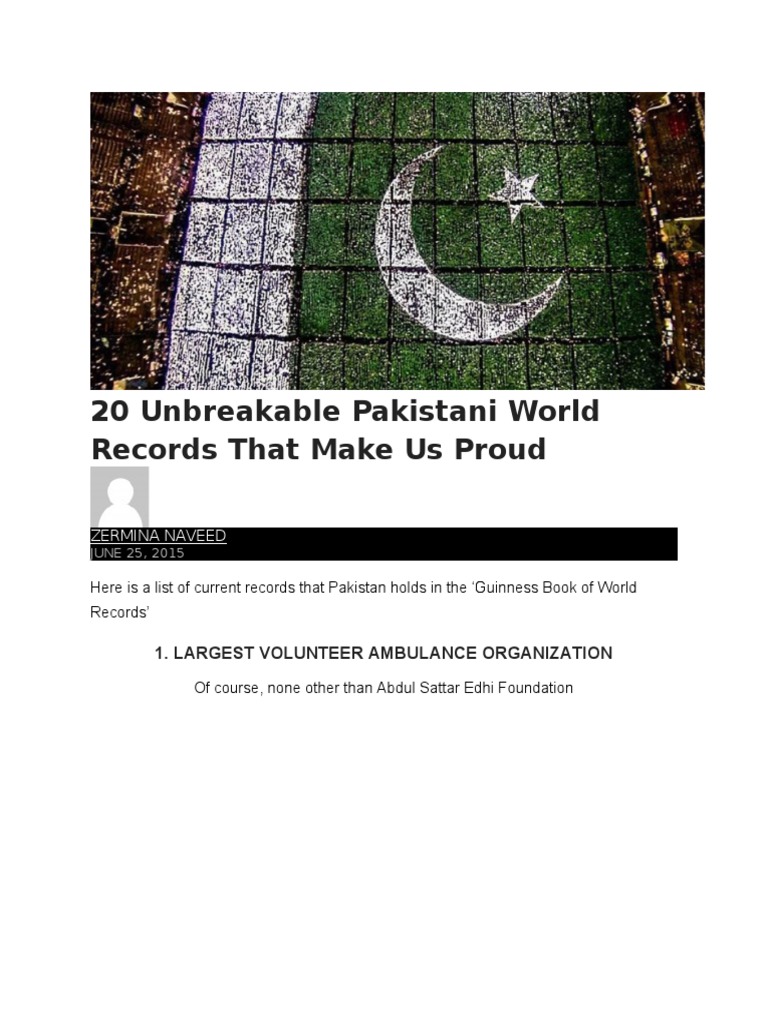 20 Unbreakable Pakistani World Records That Make Us Proud | Download ...