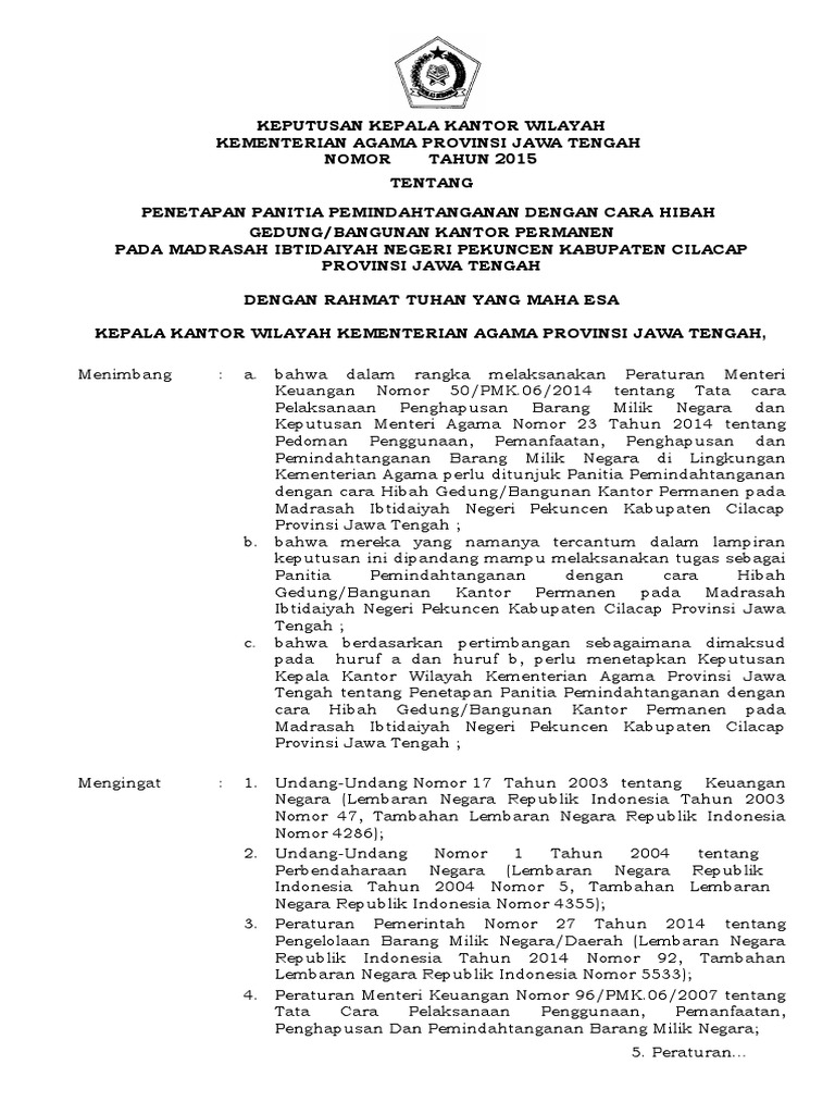 SK PANITIA Hibah | PDF