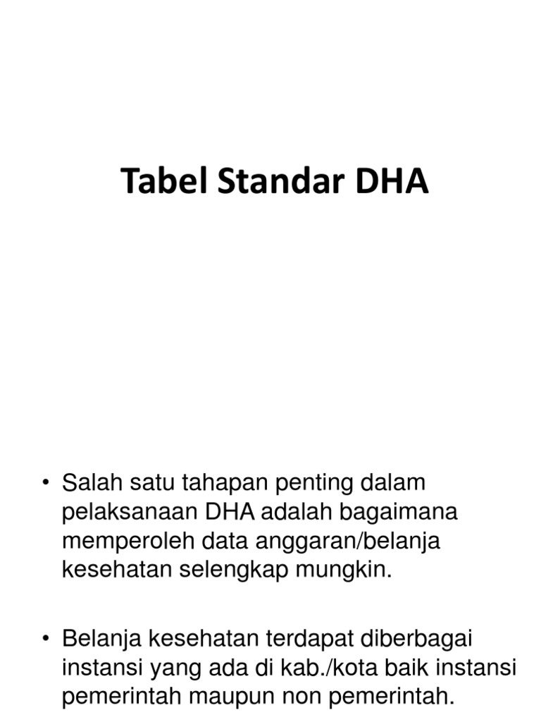 Tabel DHA | PDF