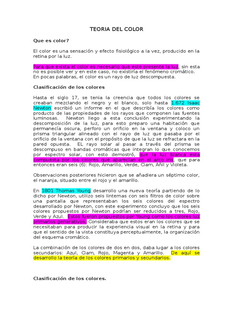 Teoría del Color y sus Dimensiones | PDF | Amarillo | Color