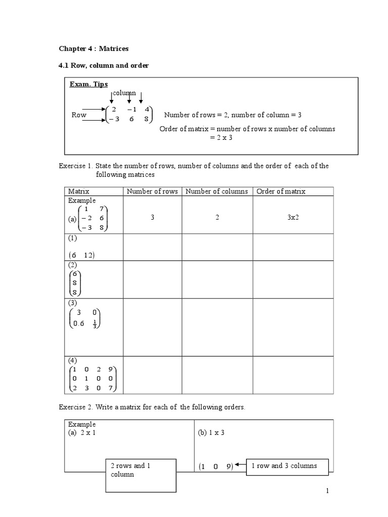 Chapter 4 Matrices Form 5 | PDF | Matrix (Mathematics) | Mathematical Relations