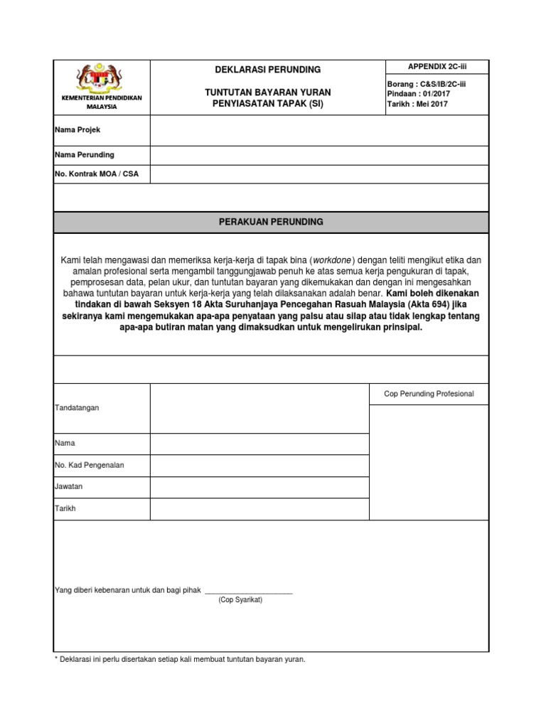 Senarai Semak Imbuhan Balik - APPENDIX 2c-Iii | PDF