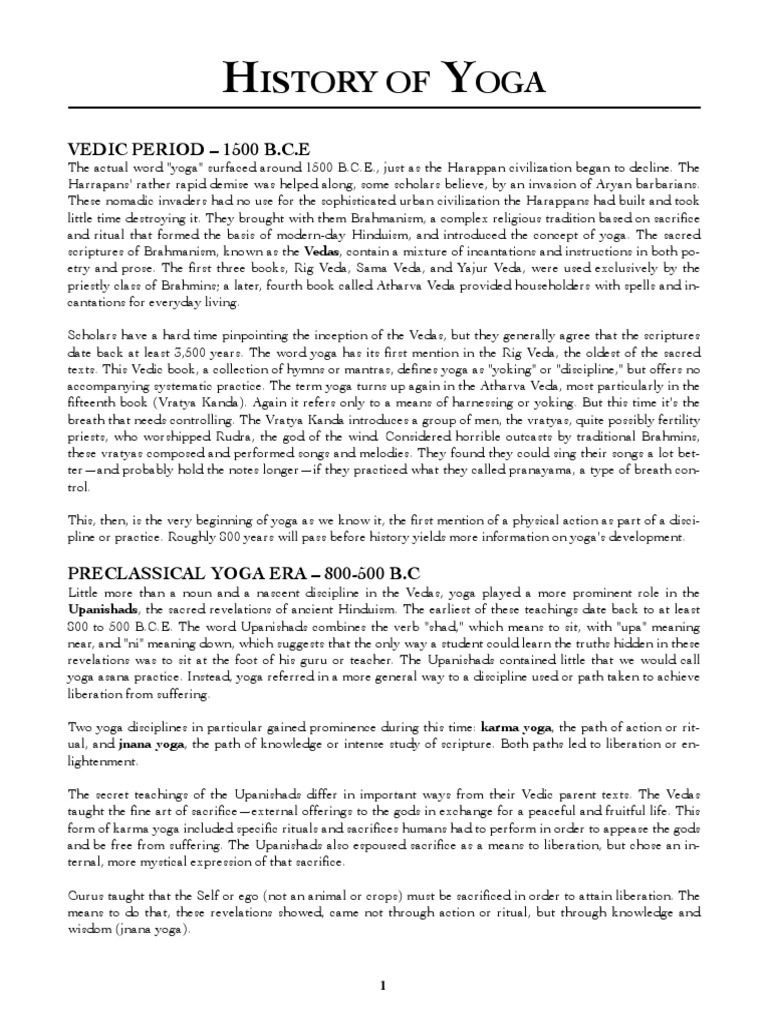 History of Yoga | PDF | Yoga | Bhagavad Gita