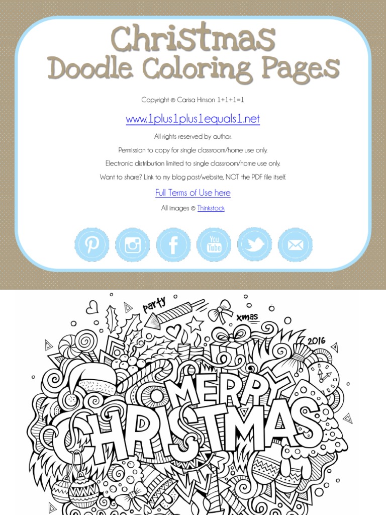 Christmas Doodle Coloring Pages PDF | PDF