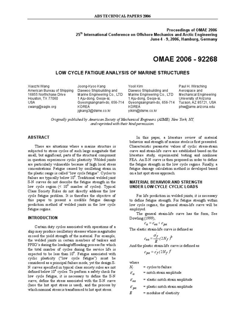 Low Cycle Fatigue Analysis | Download Free PDF | Fatigue (Material ...