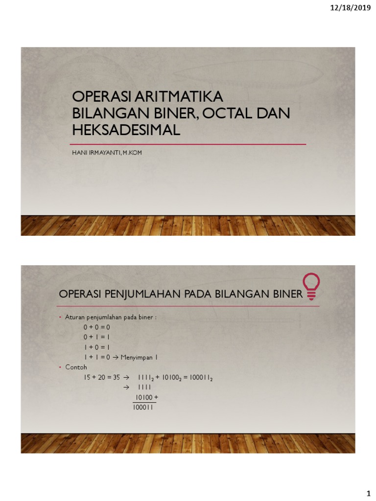 Operasi Aritmatika Bilangan Biner, Octal Dan Heksadesimal | PDF