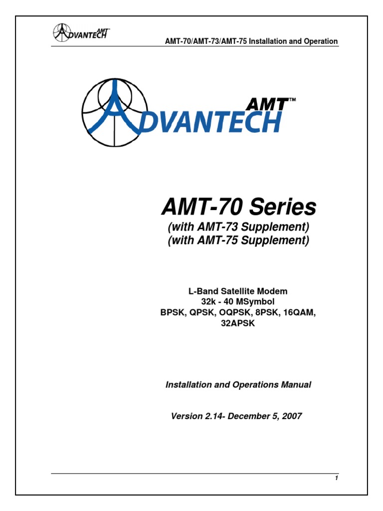 Advantech AMT70 - AMT73 - AMT75 - Ver - 2 14 - Dec - 2007 | PDF | Modem ...