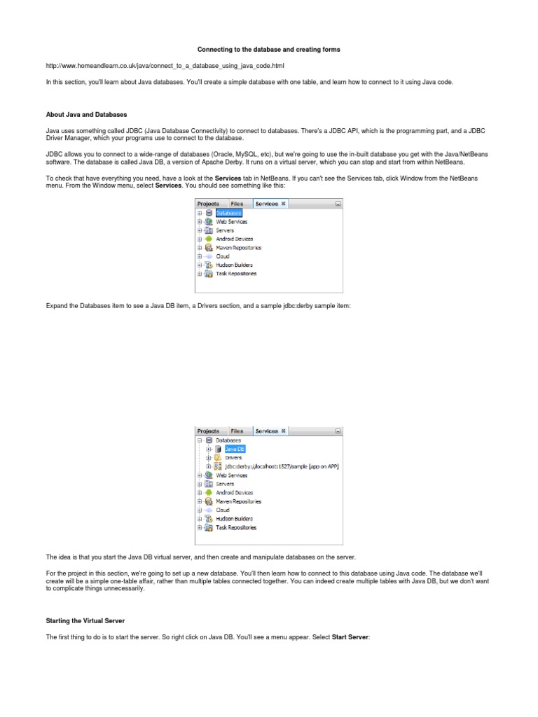 SQL and Java Connection - Complete - Version | PDF | Database Index ...