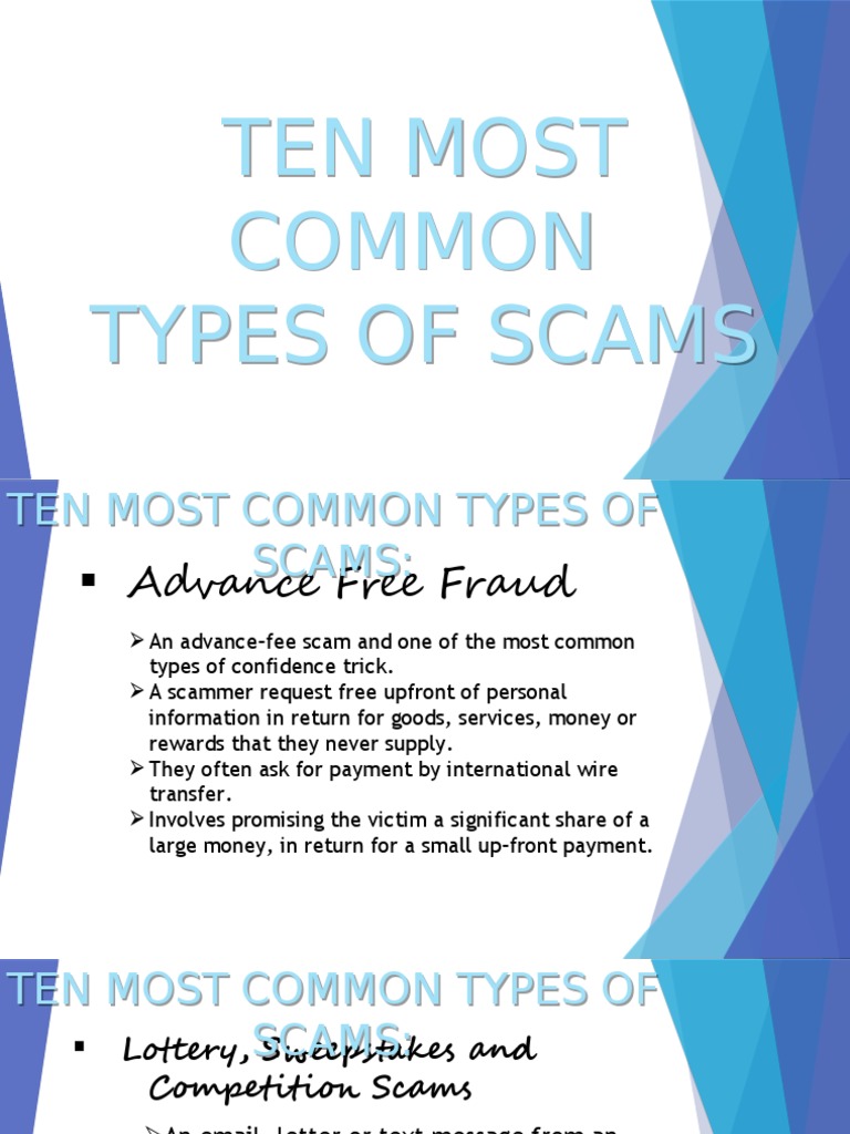 Top 10 Common Types of Scams | PDF | Spamming | Automated Teller Machine