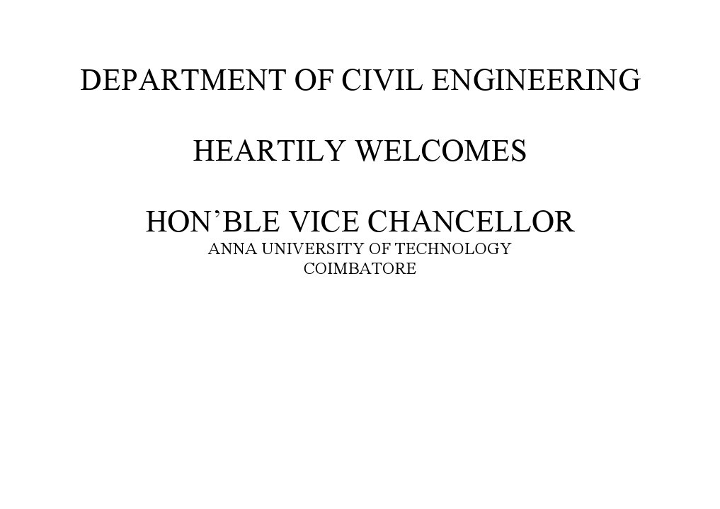 Department of Civil Engineering Heartily Welcomes Hon'Ble Vice ...