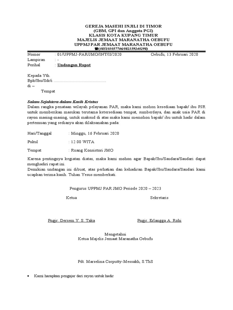 Undangan Rapat Pemuda | PDF