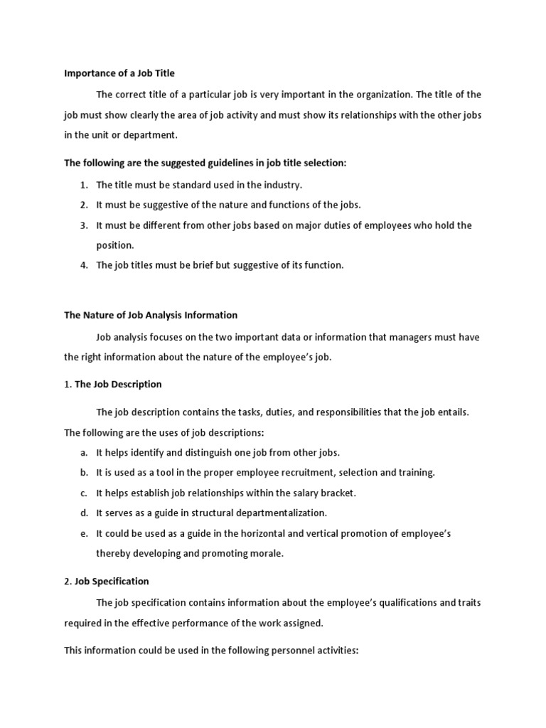 Job Titles and Analysis Guide | PDF | Employment | Cognitive Science